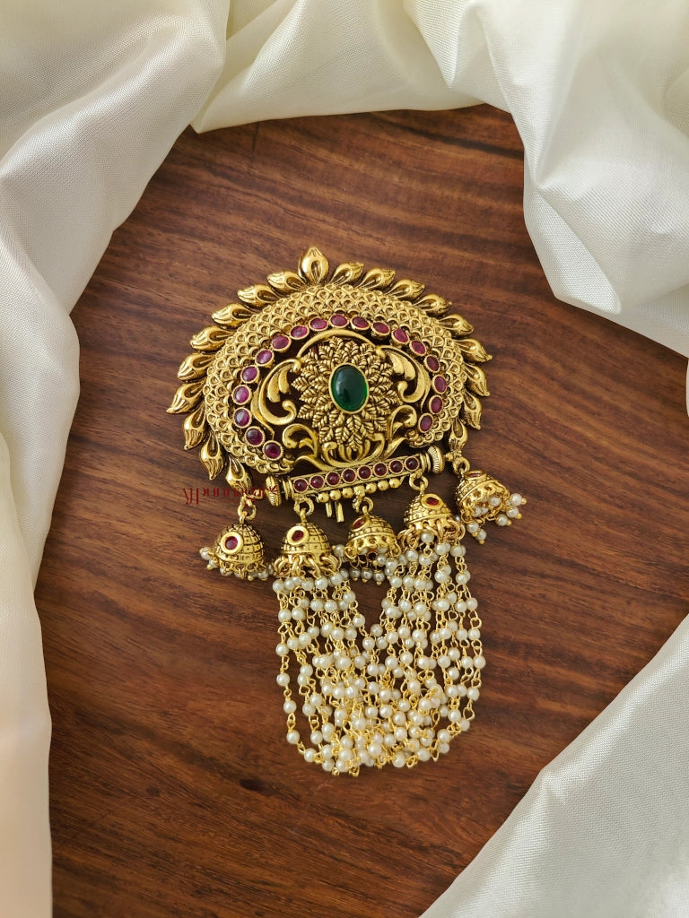 Gold Look Alike Floral Jadai Billai - Multi – AJ Punnagai